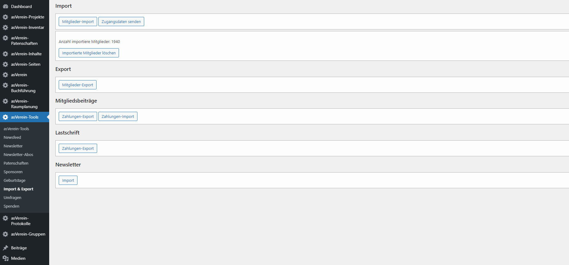Dokumentation: Import-Export-Modul – asVerein – Vereinsverwaltung für ...